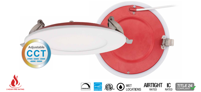 Ortech 4” LED Fire Rated Recessed Downlight - with Adjustable CCT ...